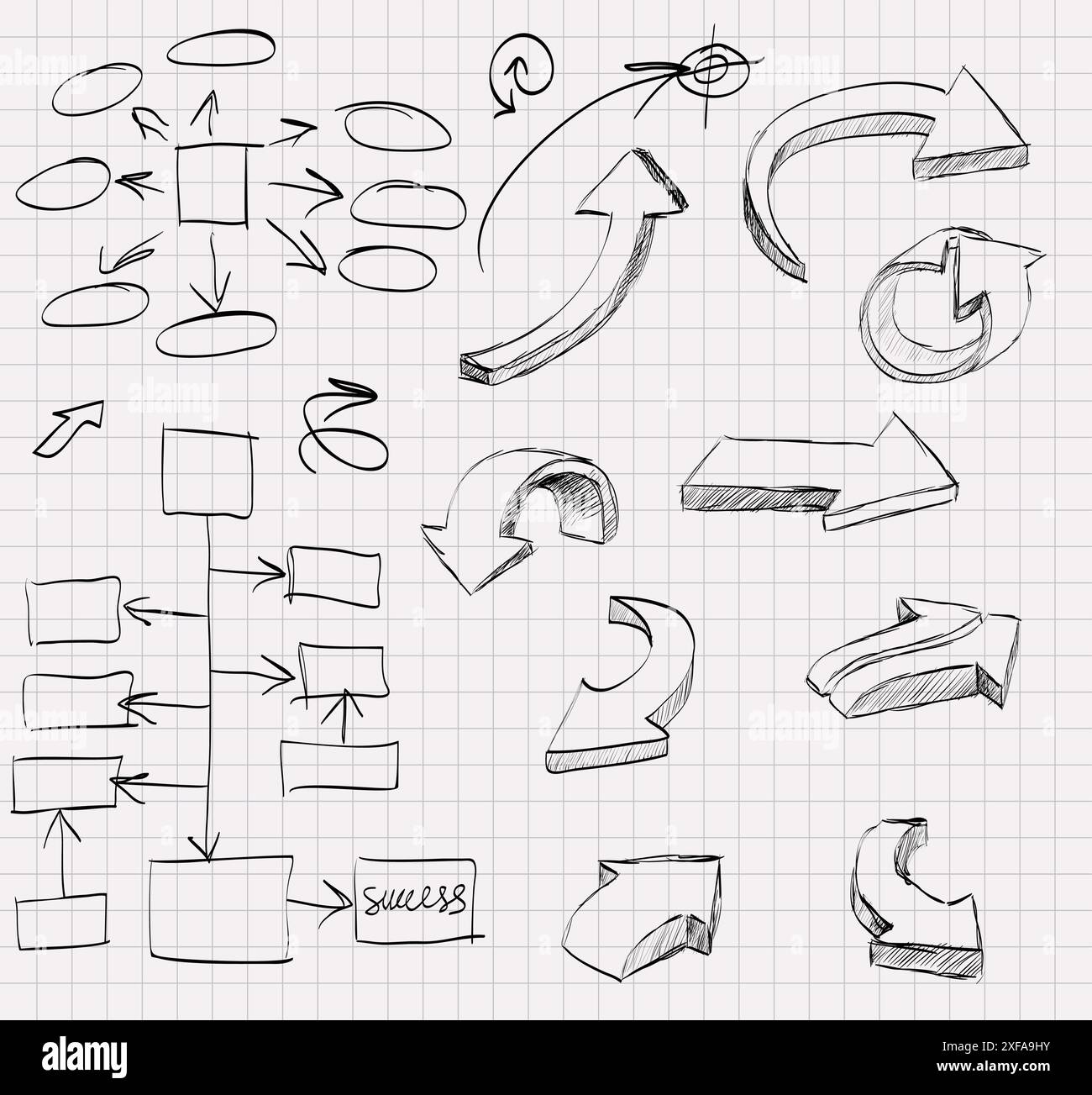 Arrow drawn on paper black Stock Vector Images - Alamy