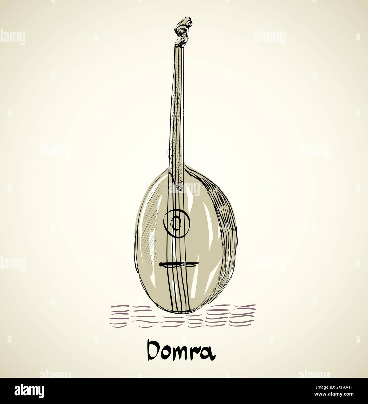 Hand drawn domra on a light background Stock Vector Image & Art - Alamy