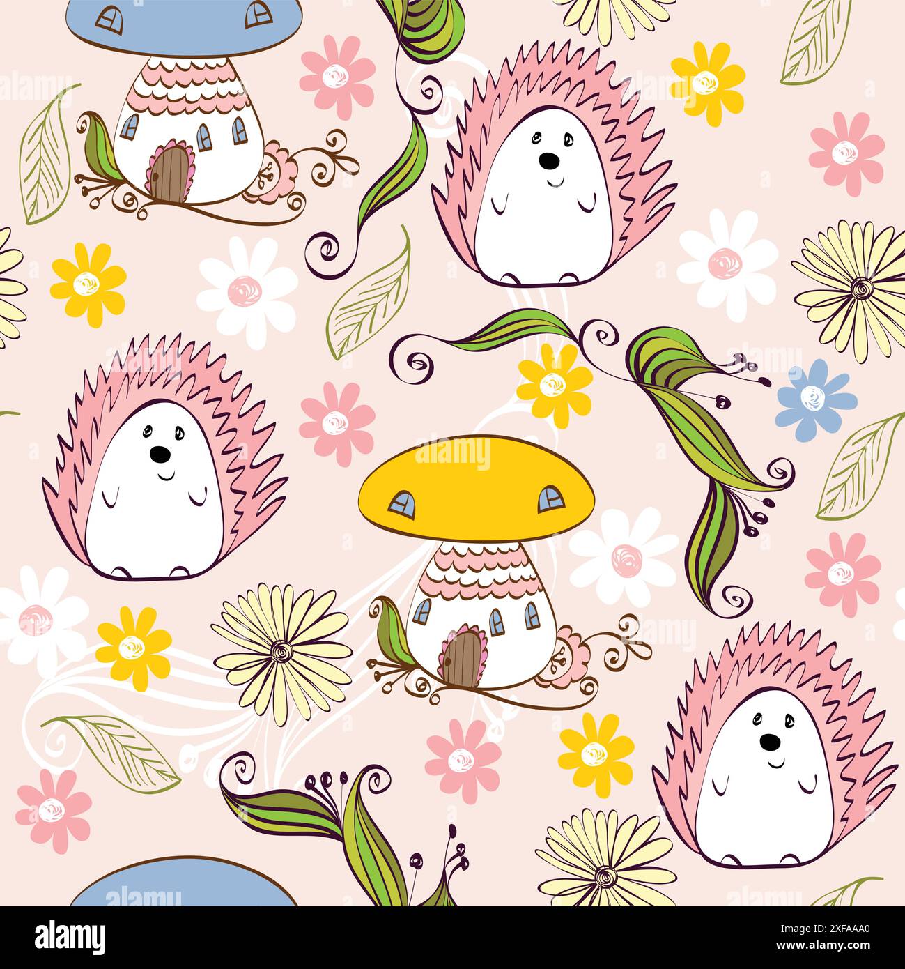Cute hand draw seamless pattern for kids Stock Vector Image & Art - Alamy