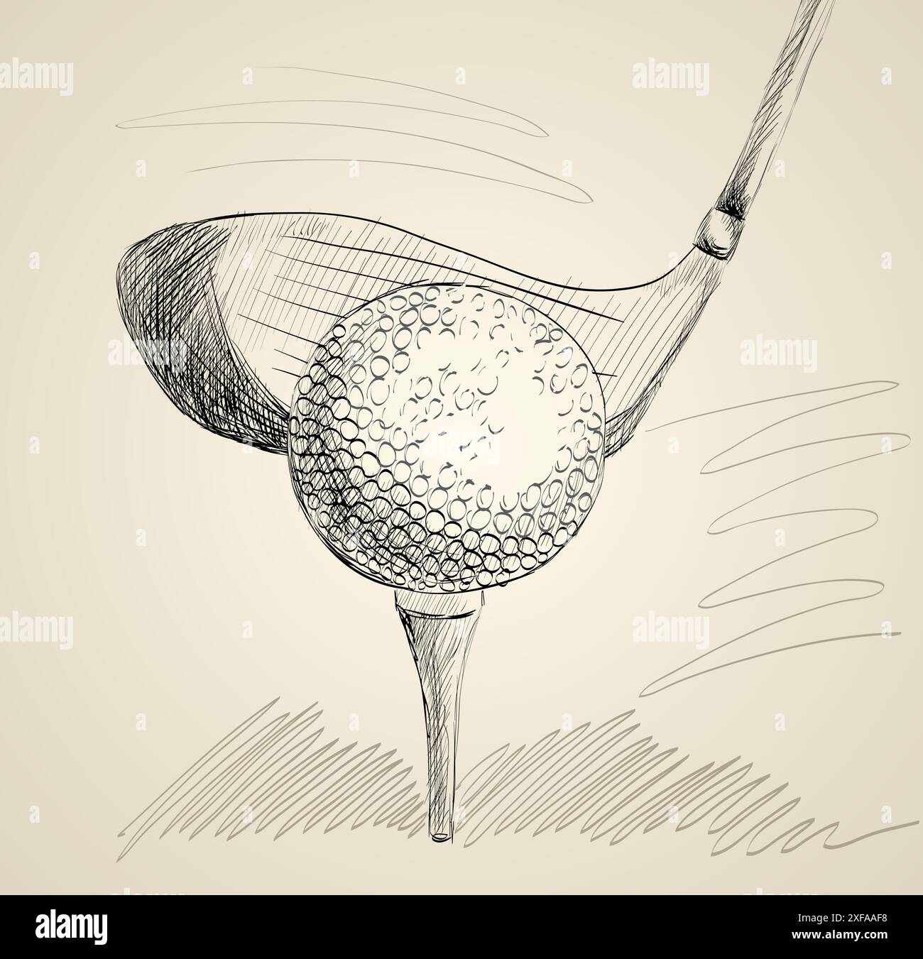 sketch of a golf ball. Hand drawn illustration Stock Vector Image & Art ...