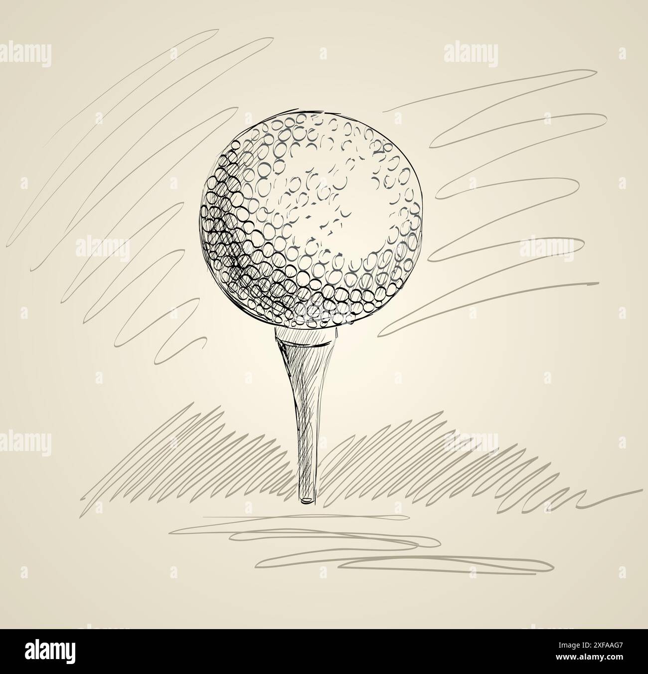 sketch of a golf ball. Hand drawn illustration Stock Vector Image & Art ...