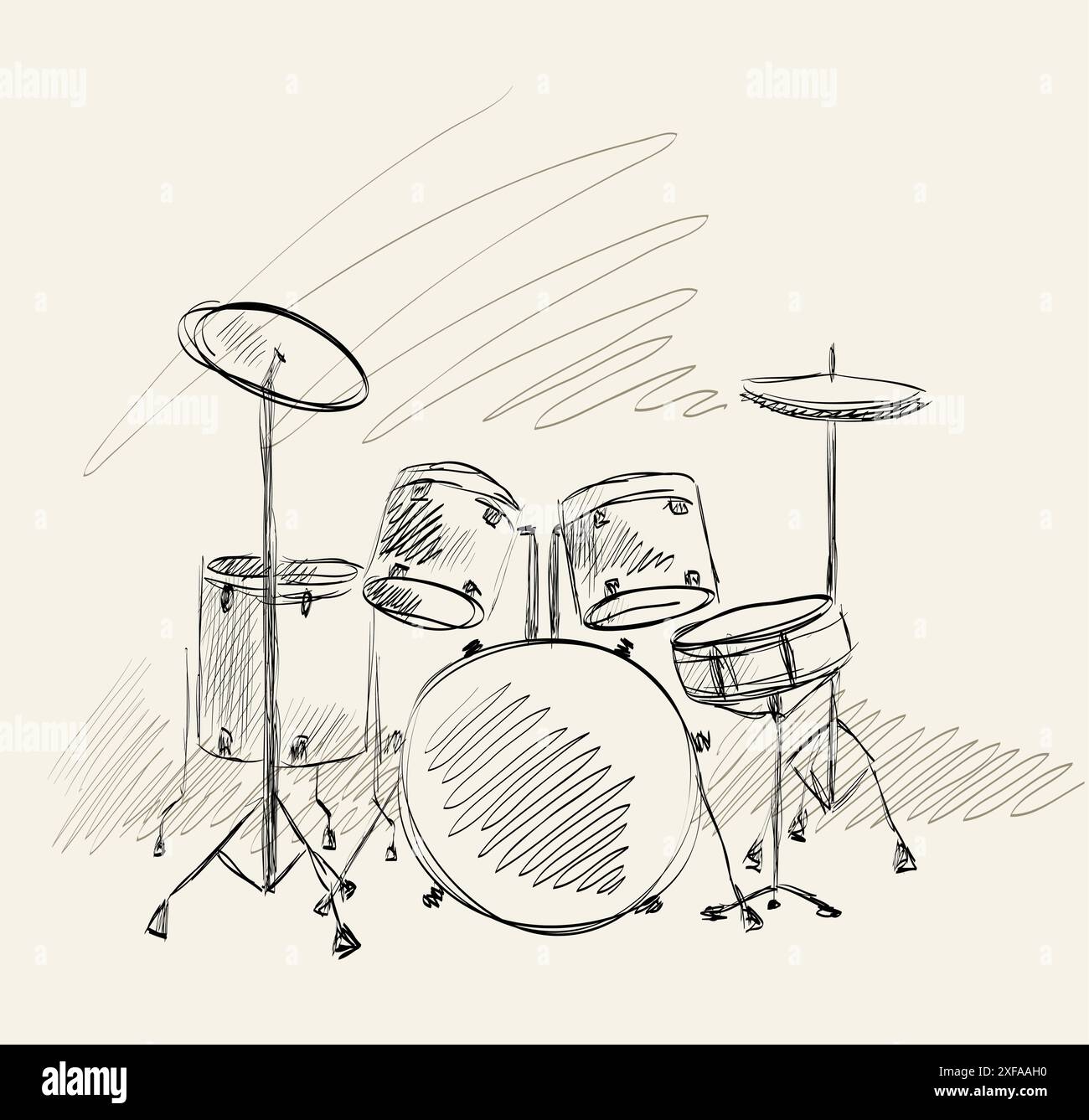 Hand drawn drum on a light background Stock Vector Image & Art - Alamy