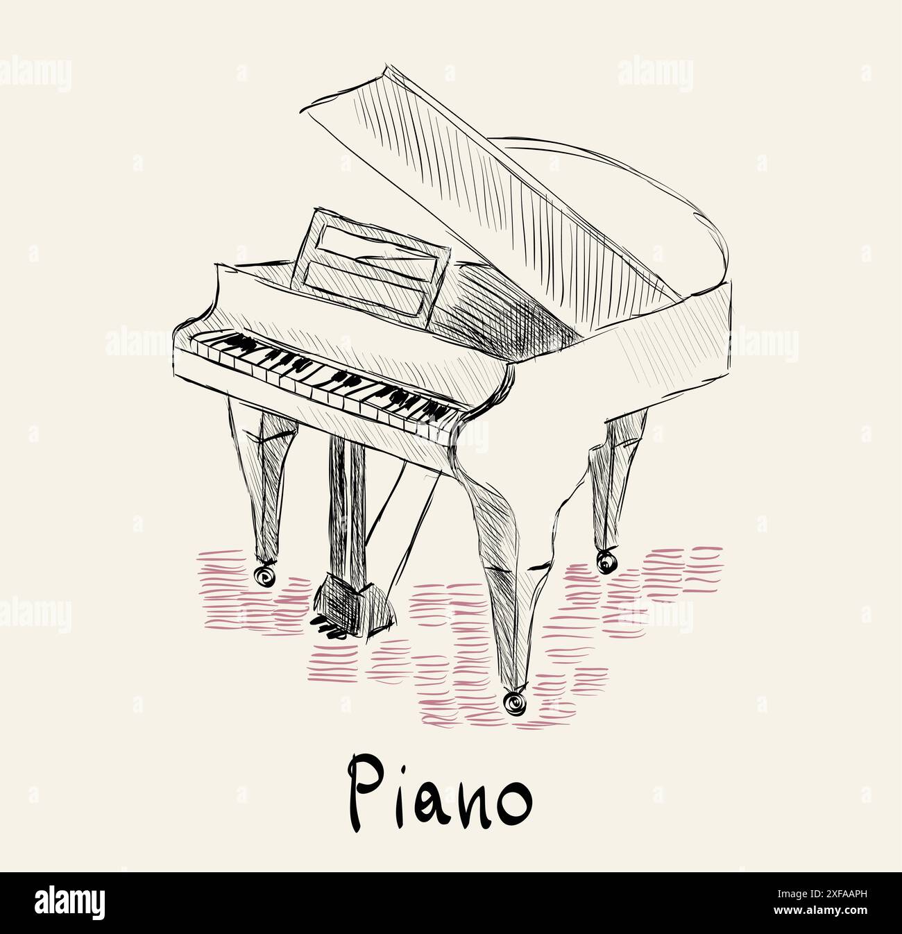 Grand Piano Drawing Realistic