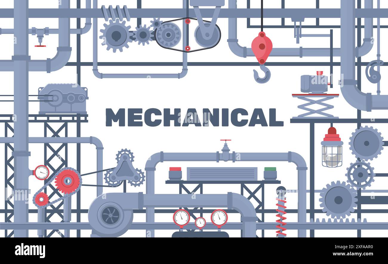 Mechanical frame. Industrial details. Steampunk or robot elements ...