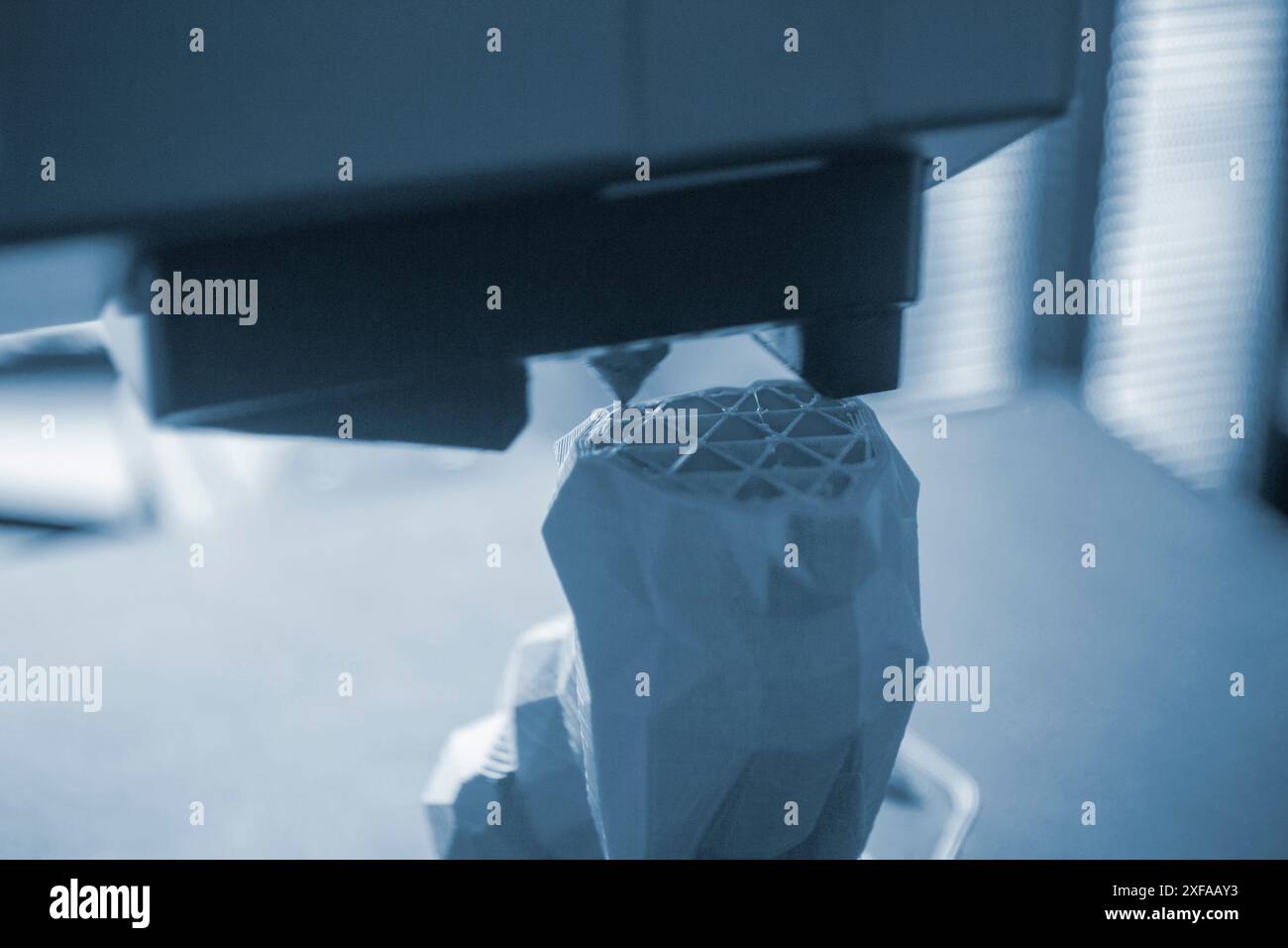 3D printer close-up. The process of working of 3D printer. 3D printer ...