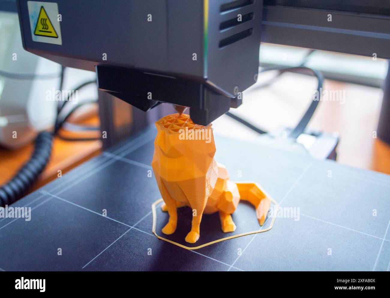 3D printer close-up. The process of working of 3D printer. 3D printer ...