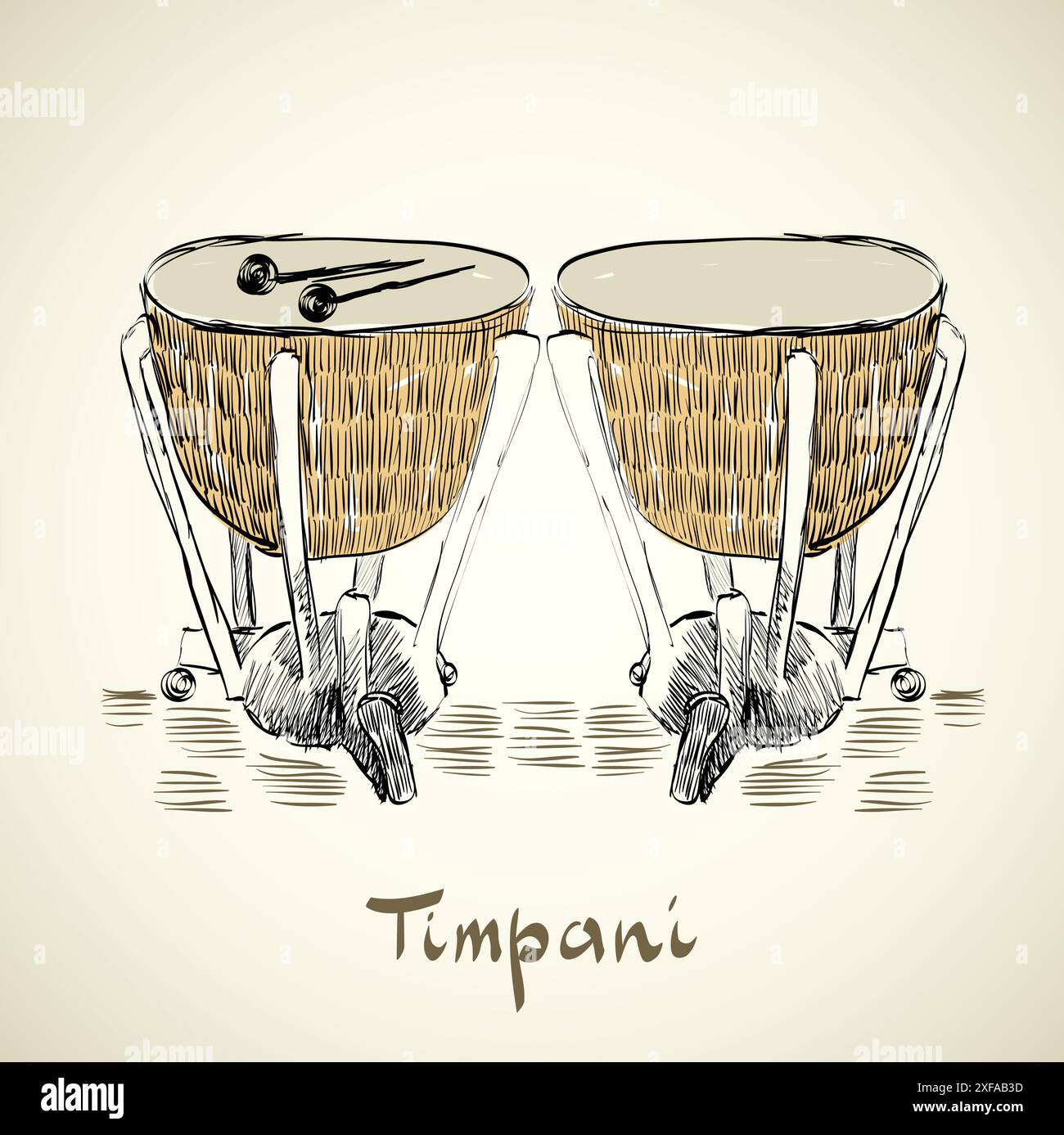 hand drawn timpani on a light background Stock Vector Image & Art - Alamy