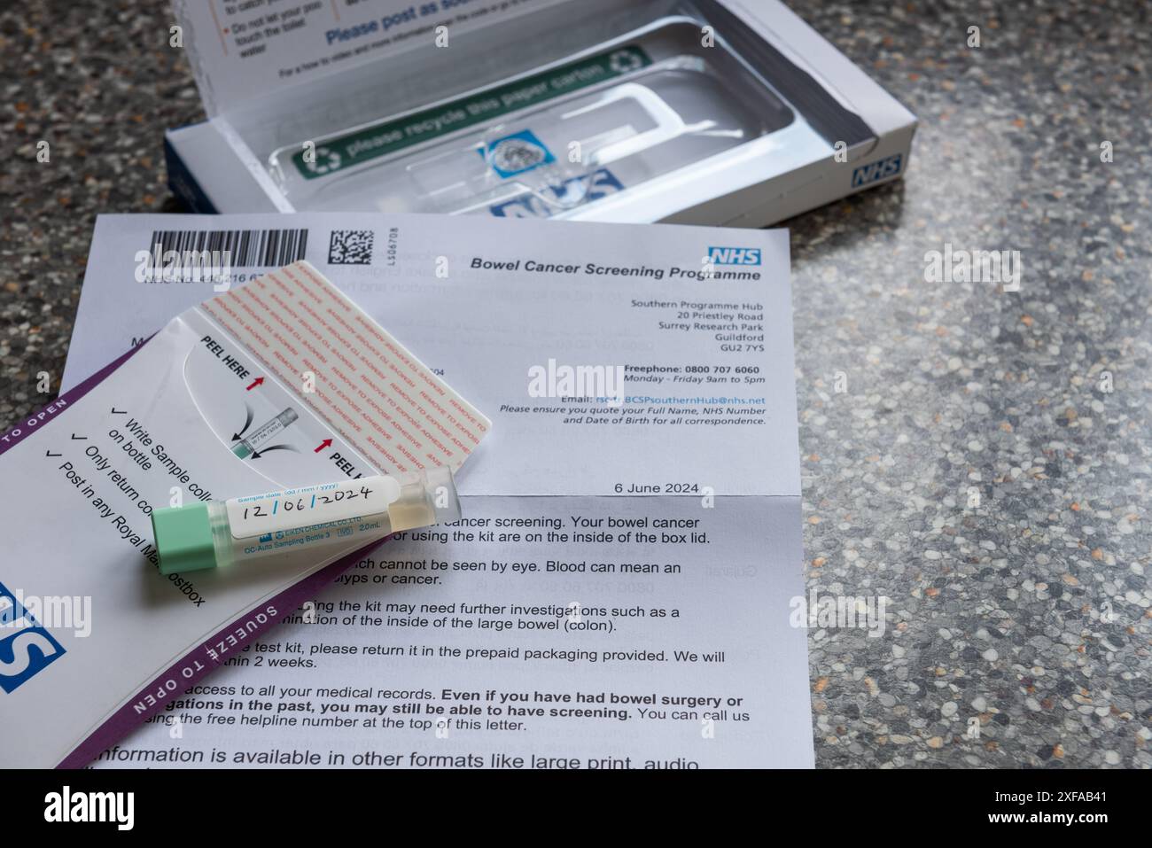 Too important to put off or ignore, a NHS letter for undertaking bowel ...