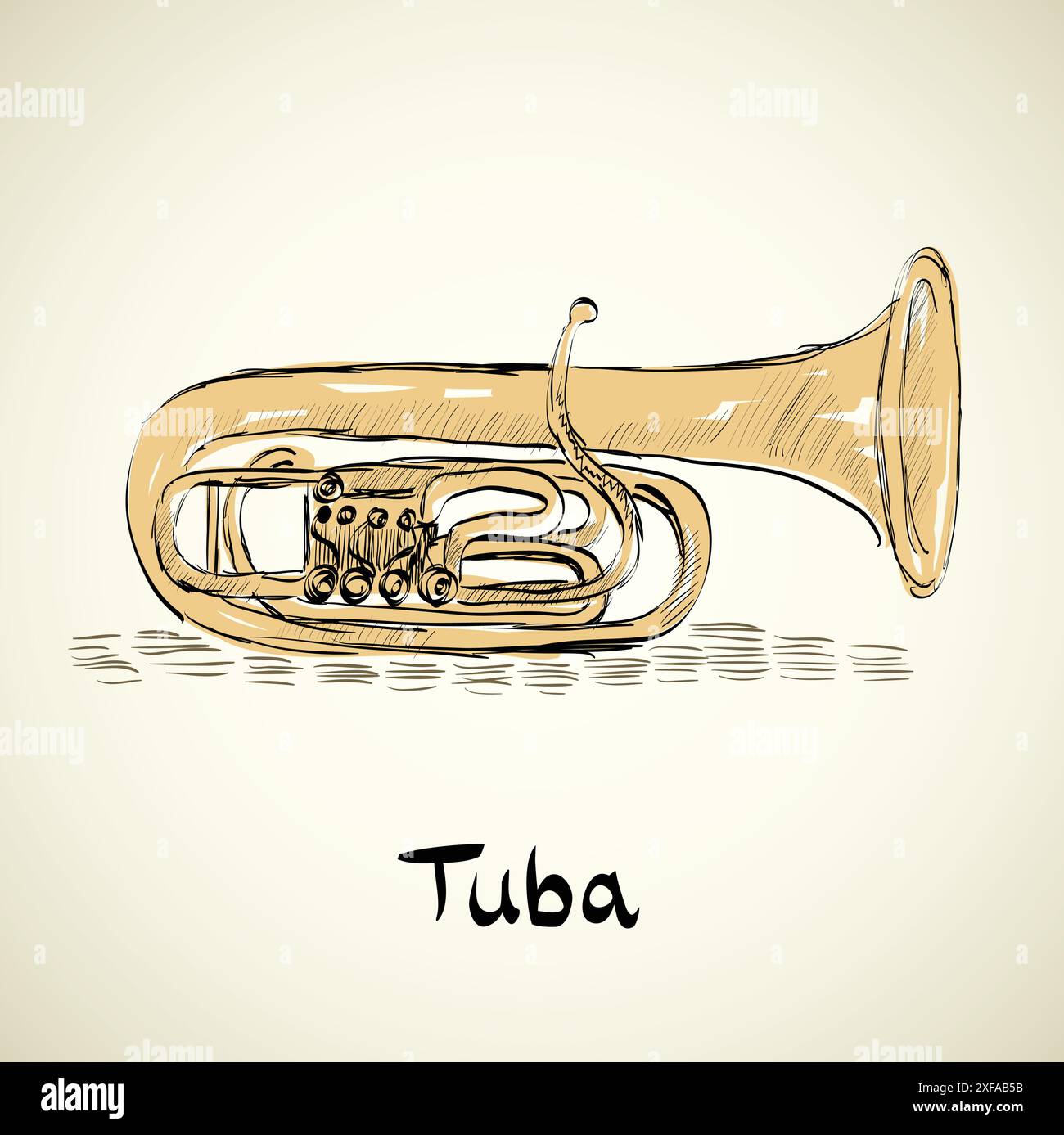 hand drawn tuba on a light background Stock Vector Image & Art - Alamy