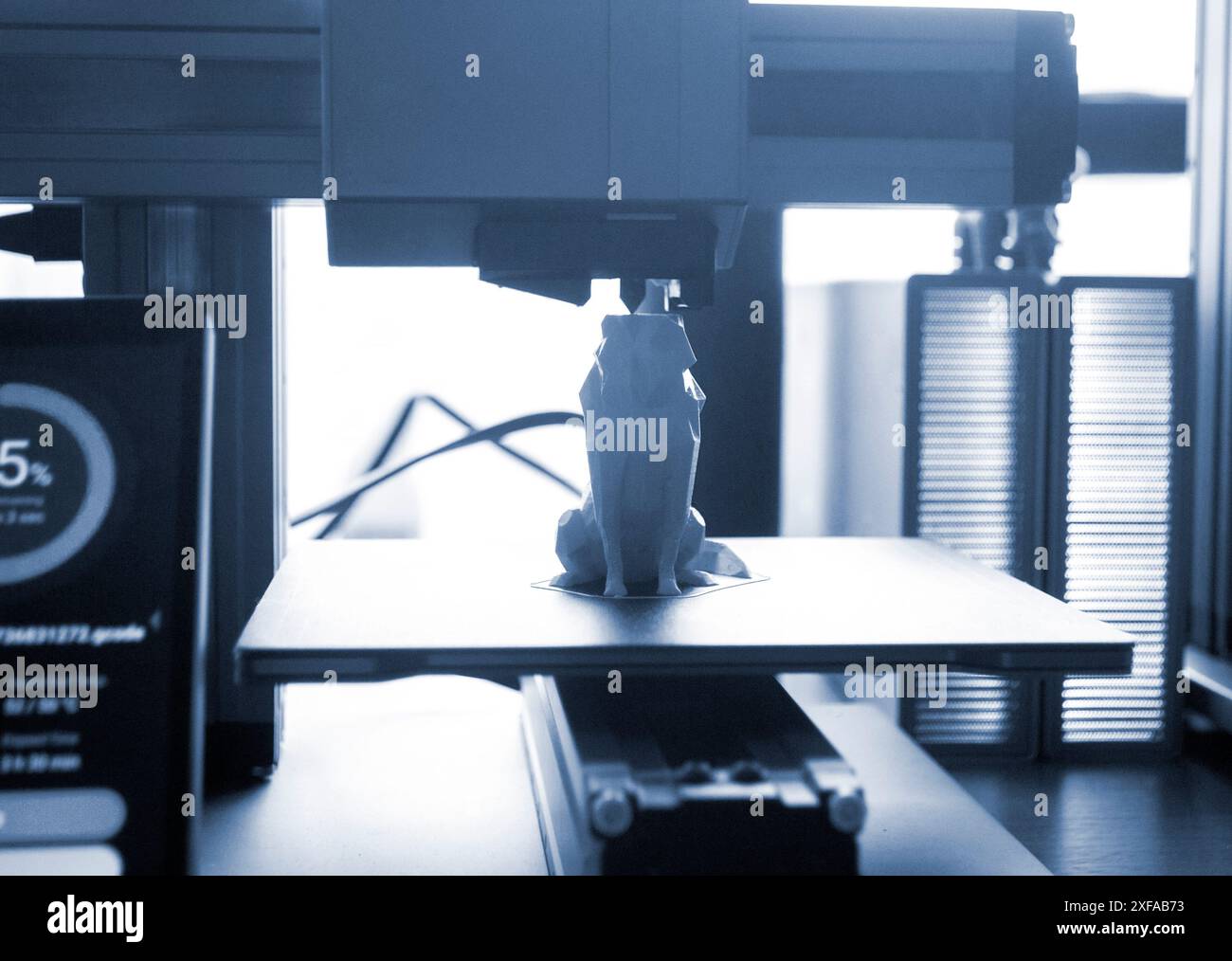 3D printer close-up. The process of working of 3D printer. 3D printer ...