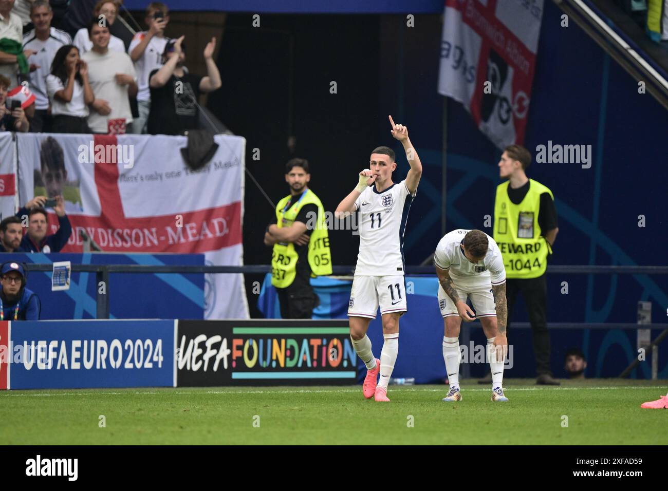 GELSENKIRCHEN, GERMANY - JUNE 30: Phil Foden of England goal ...