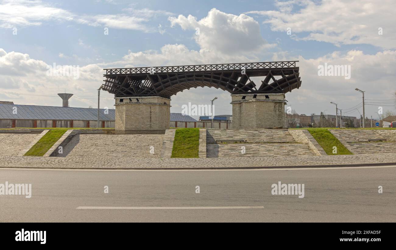 Trajans Bridge Model Historic Landmark From Roman Empire at Roundabout ...