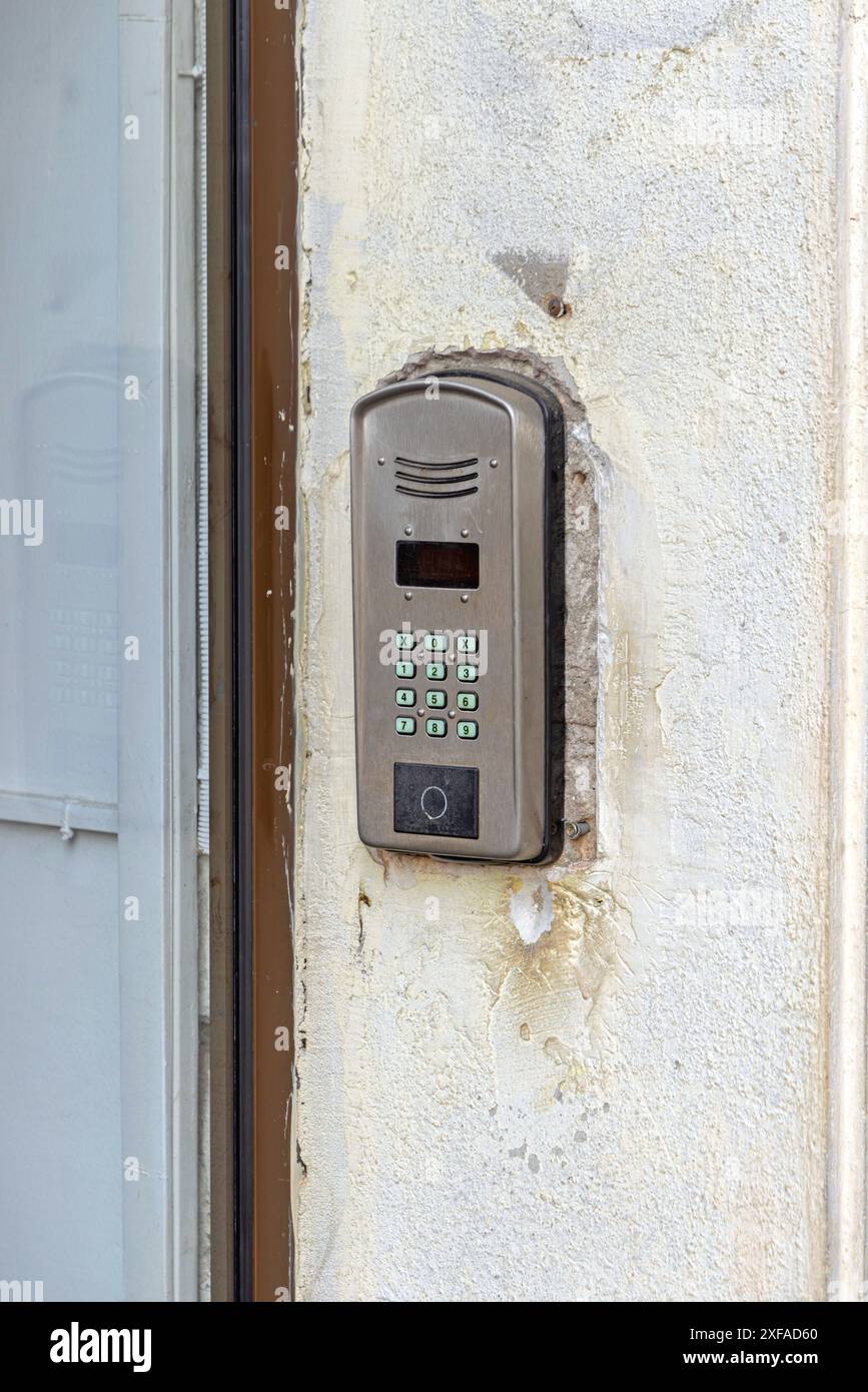 Door Intercom Keypad With Rfid Tag Reader at Building Wall Stock Photo ...