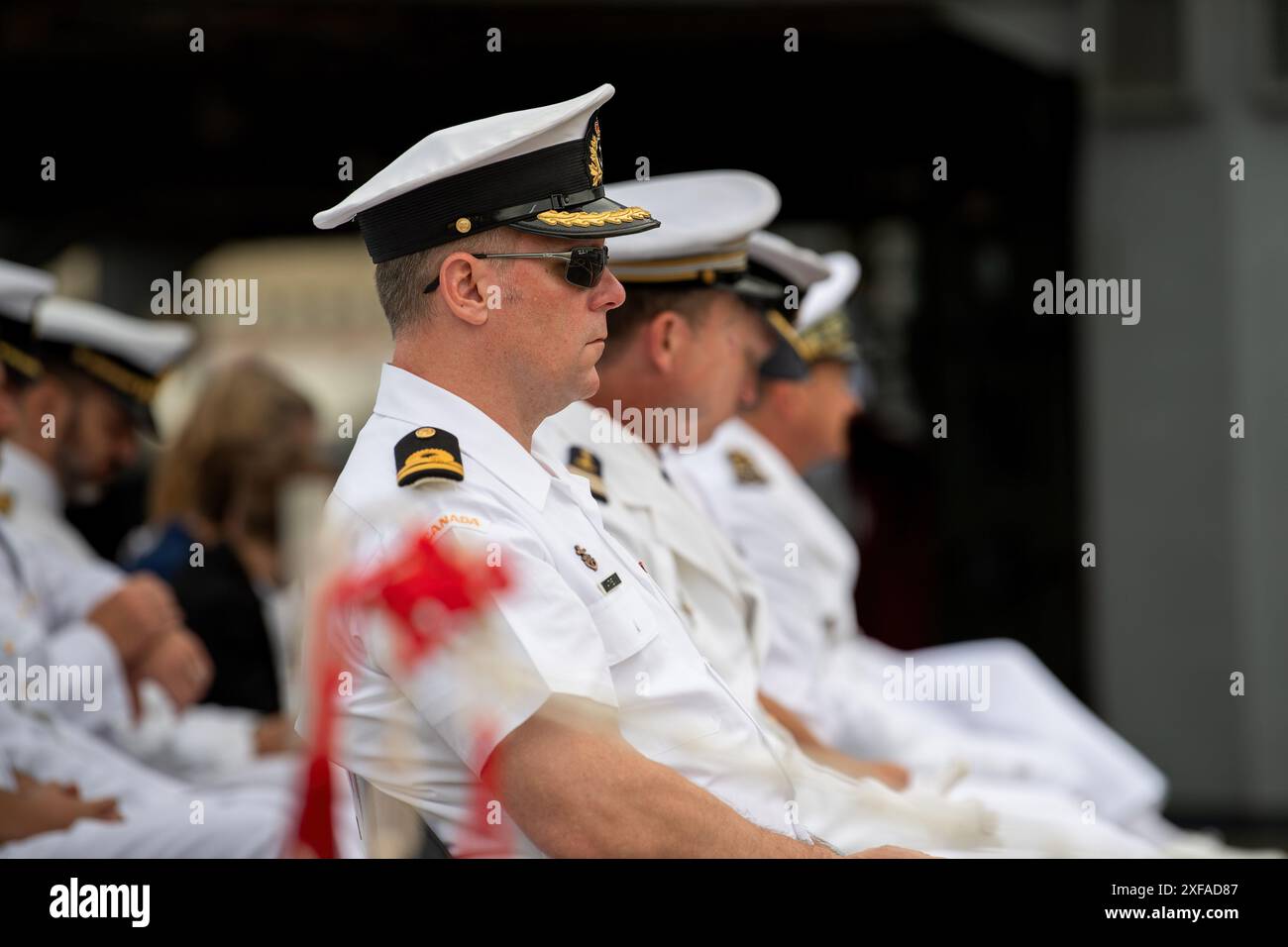 Officers are seen during the ceremony. Command of NATO's Standing ...