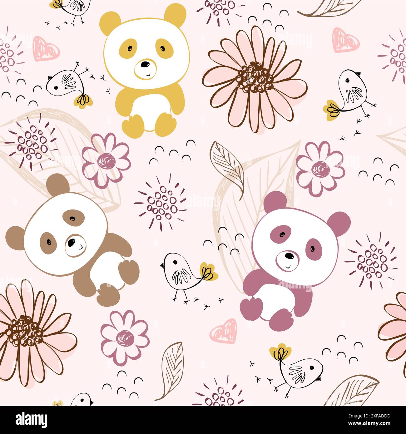 vector hand draw seamless pattern with animals Stock Vector Image & Art ...
