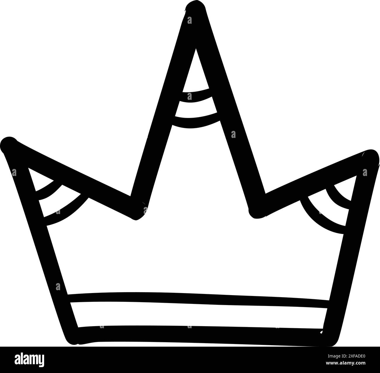 Sketch crown. Simple graffiti crowning, elegant queen or king crowns ...