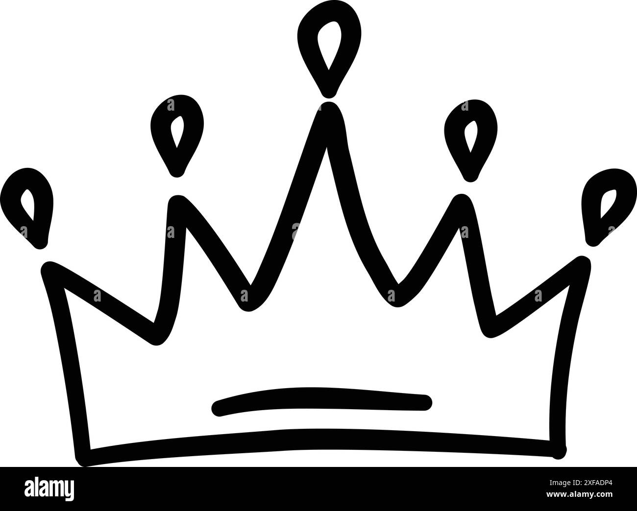 Sketch crown. Simple graffiti crowning, elegant queen or king crowns ...
