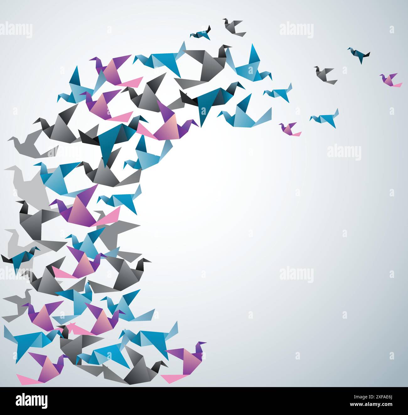 Origami abstract background. Paper is transformed to birds Stock Vector ...