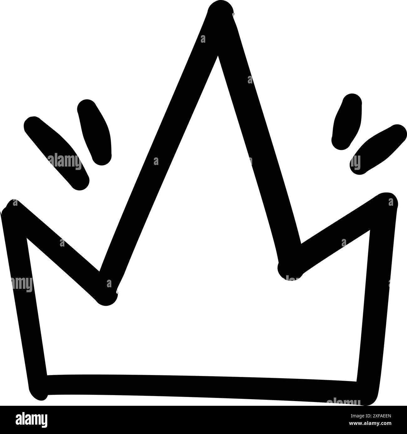 Sketch crown. Simple graffiti crowning, elegant queen or king crowns ...