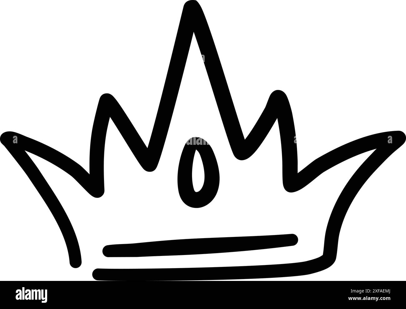 Sketch crown. Simple graffiti crowning, elegant queen or king crowns ...