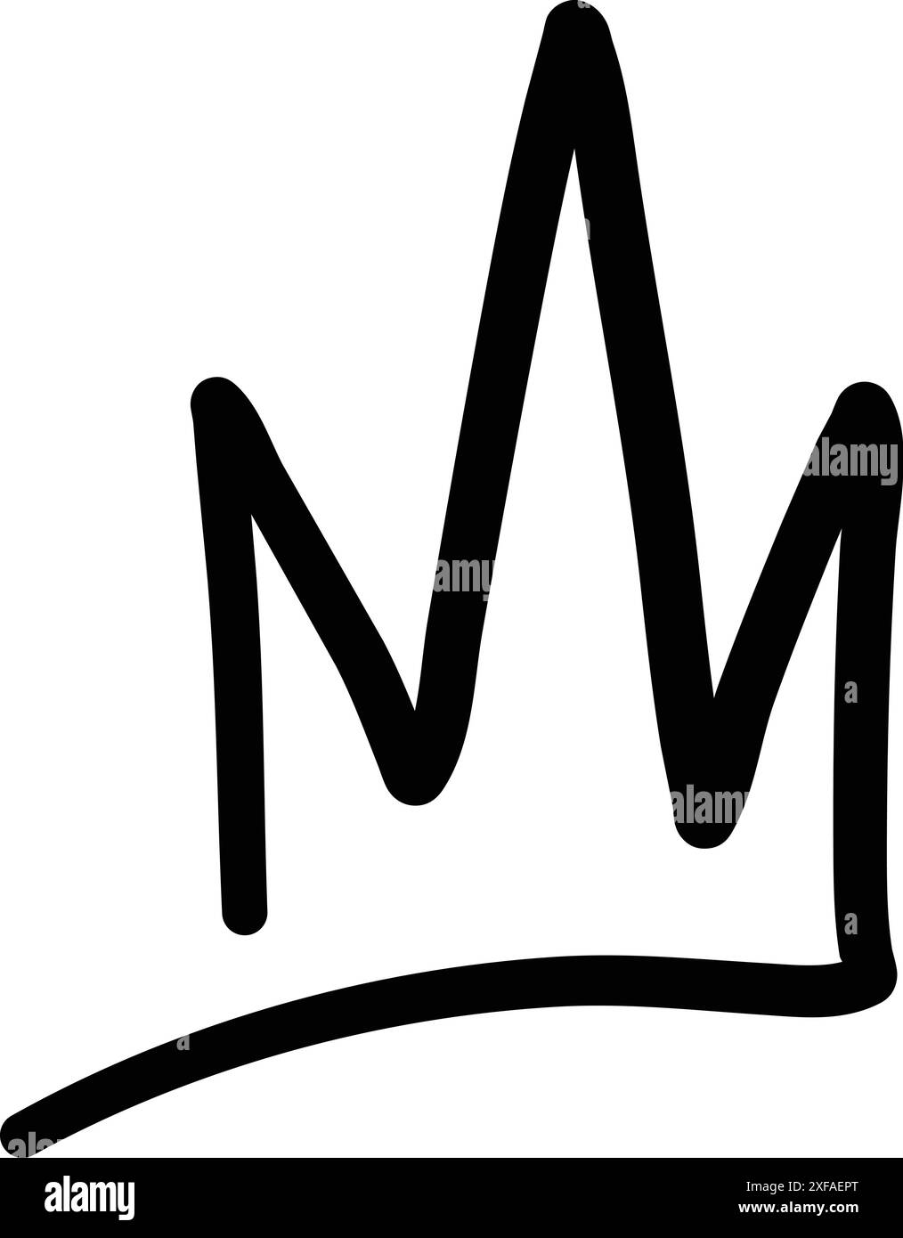 Sketch crown. Simple graffiti crowning, elegant queen or king crowns ...