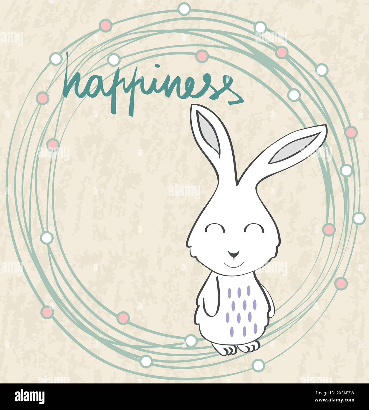 vector illustration of a cartoon happy bunny Stock Vector Image & Art ...