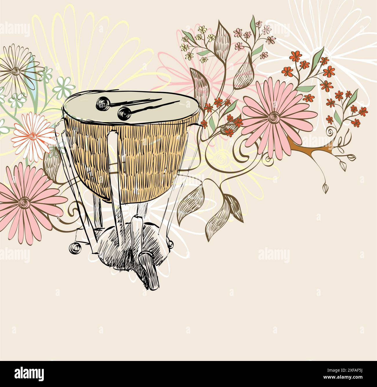 hand drawn timpani on a light background Stock Vector Image & Art - Alamy