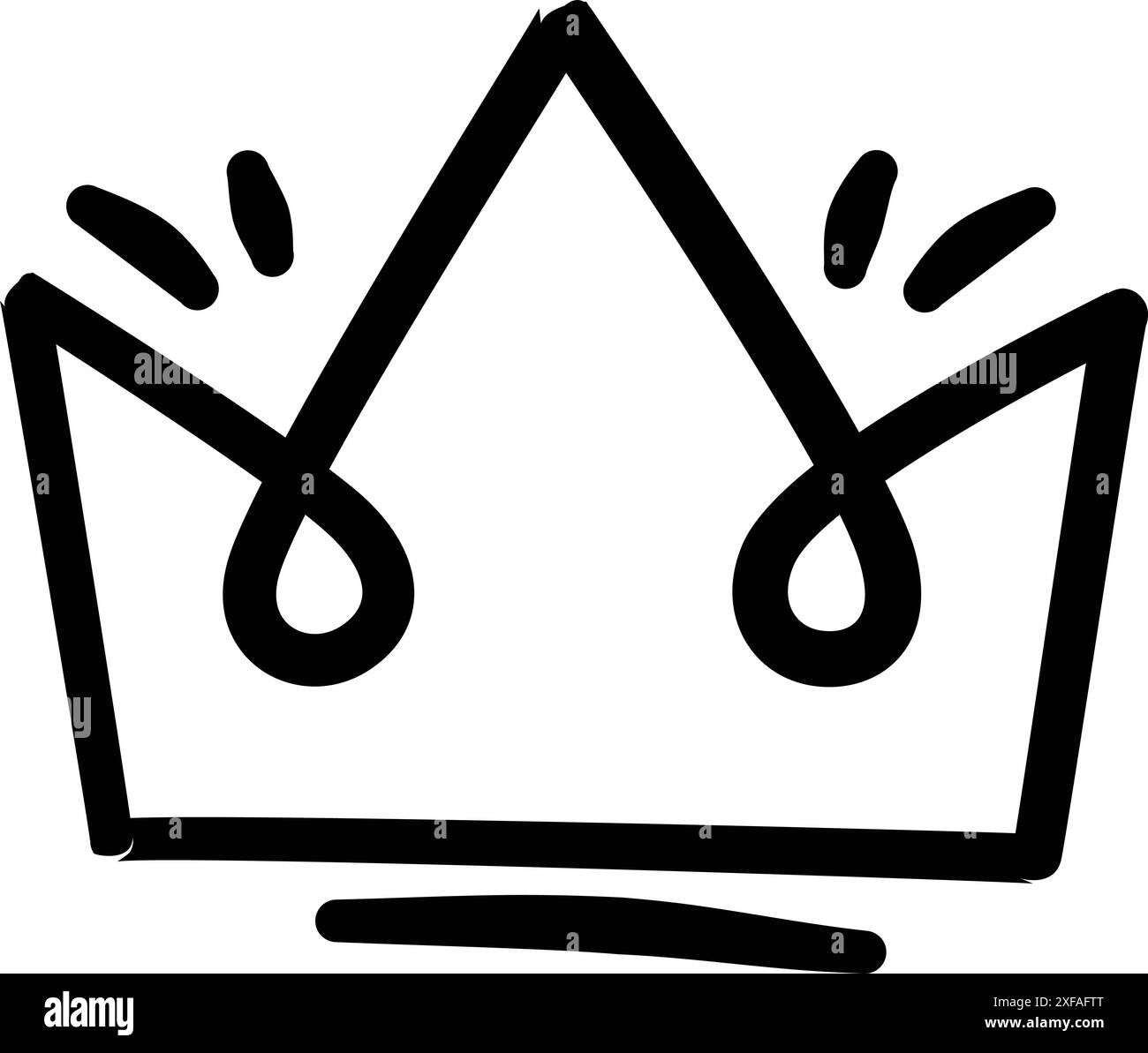 Sketch crown. Simple graffiti crowning, elegant queen or king crowns ...