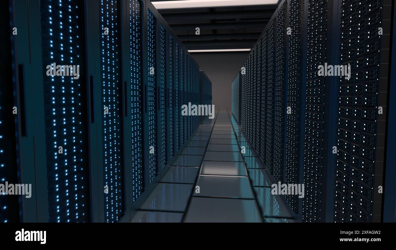 3d rendering of data rooms are spaces used for housing data, they are ...