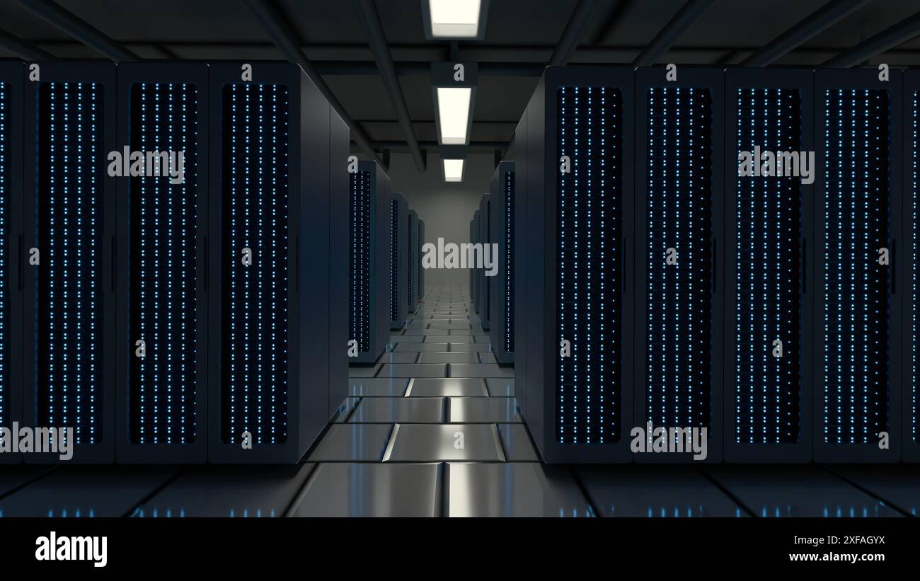3d rendering of data rooms are spaces used for housing data, they are ...