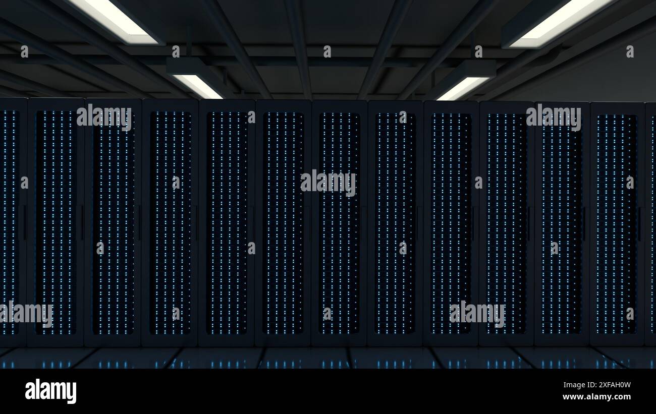 3d rendering of data rooms are spaces used for housing data, they are ...