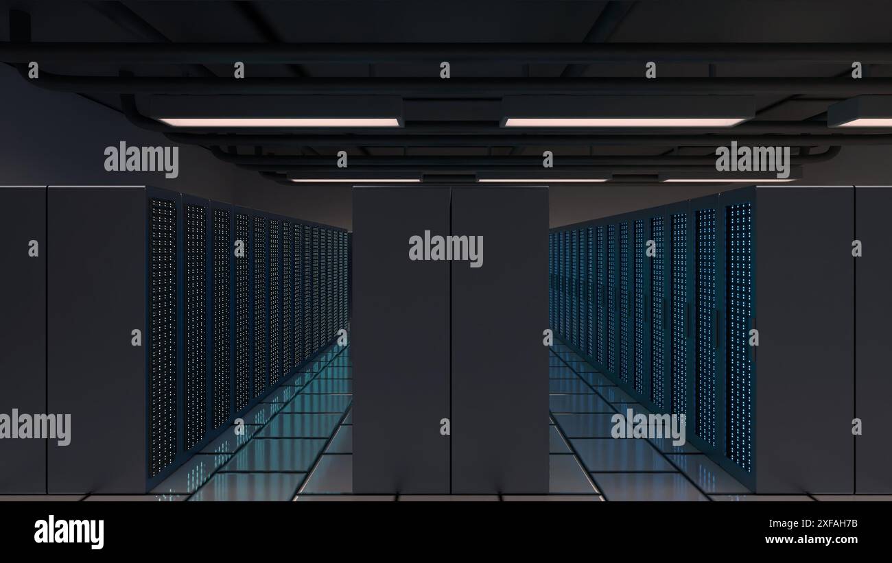 3d rendering of data rooms are spaces used for housing data, they are ...