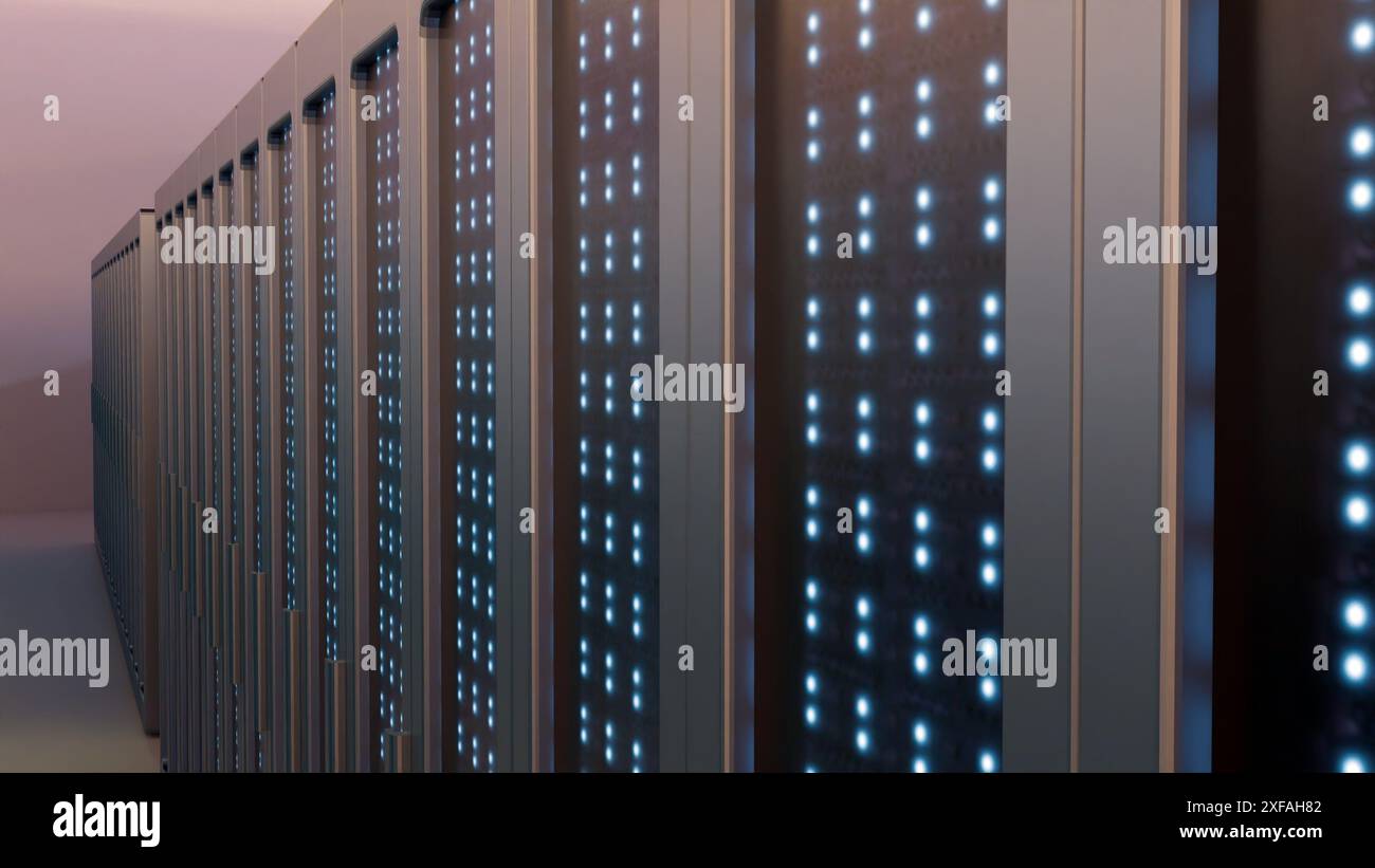 3d rendering of data rooms are spaces used for housing data, they are ...
