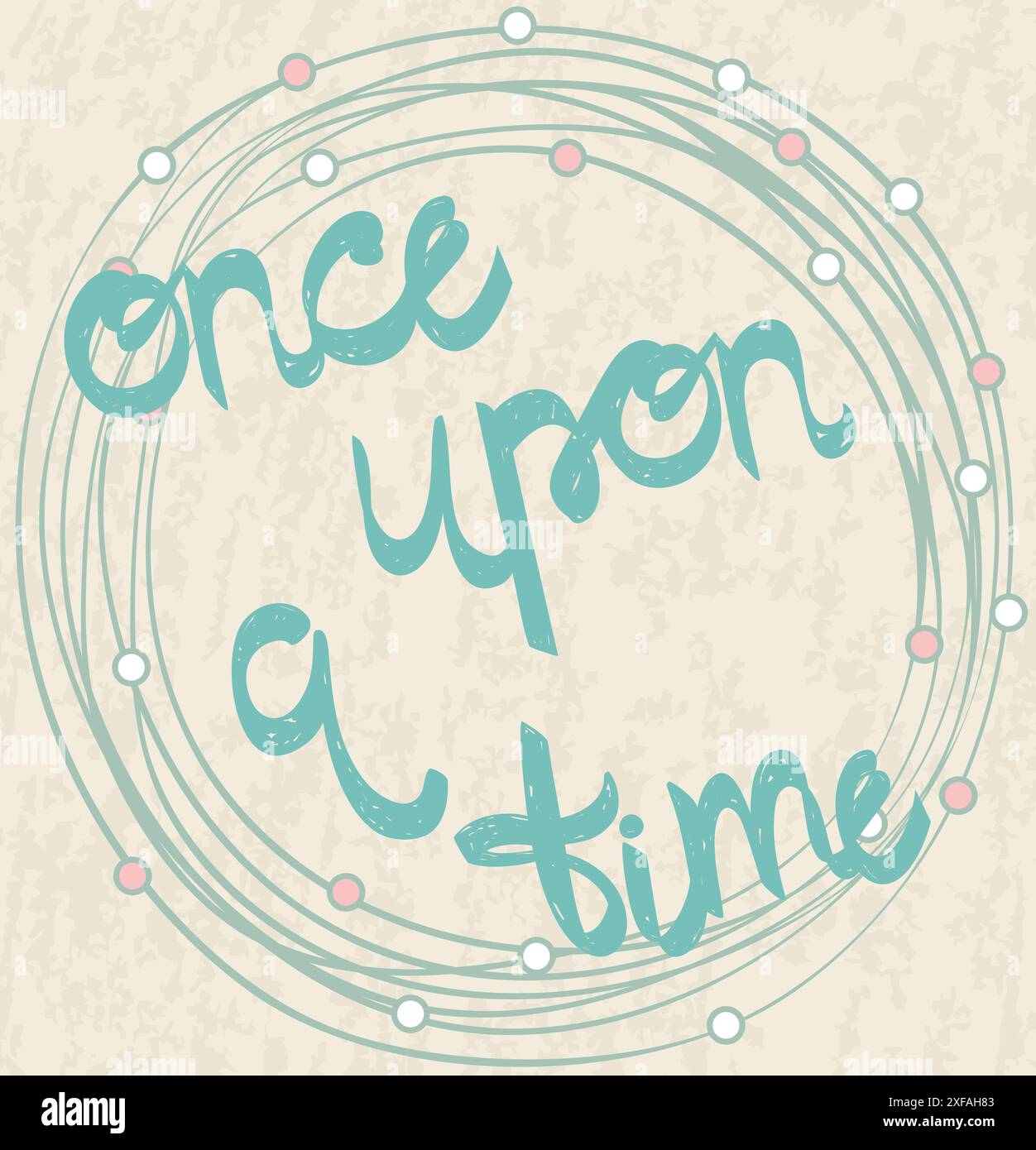 Once upon a time hand lettering phrase. Handwritten vector illustration ...