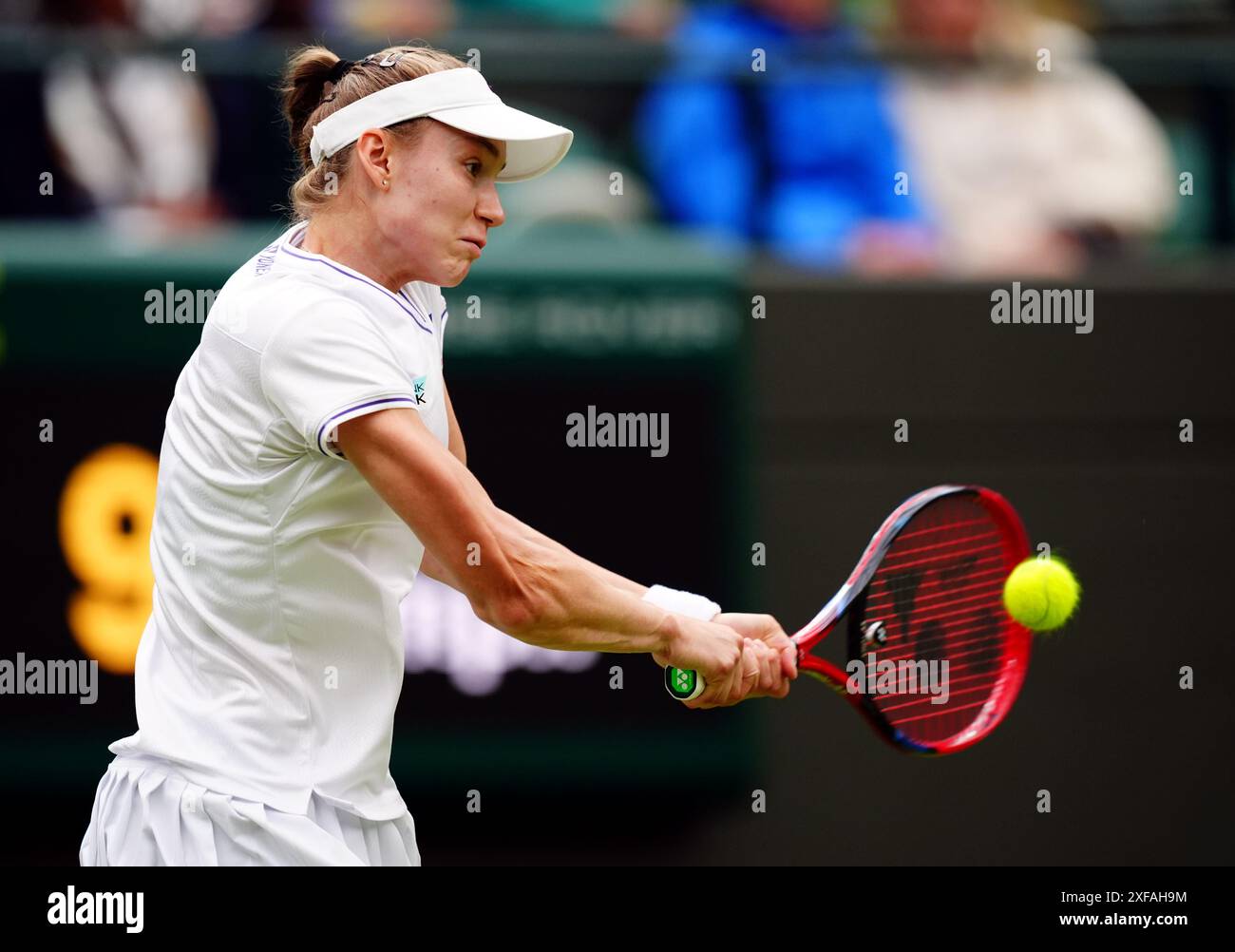 Elena Rybakina in action against Elena-Gabriela Ruse (not pictured) on ...