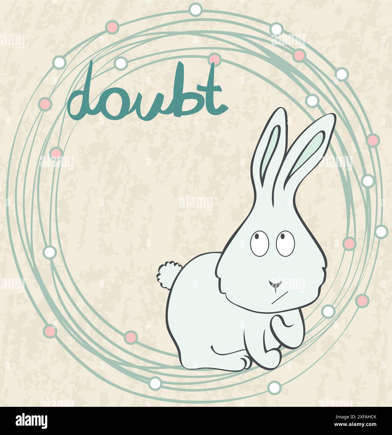 vector illustration of a cartoon bunny in doubt Stock Vector Image ...