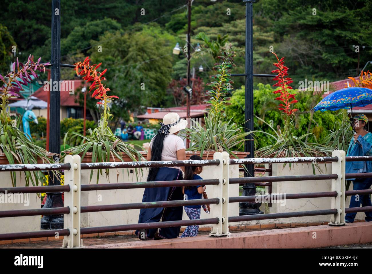 Bridge over Caldera River, Boquete, a small mountain town in the ...