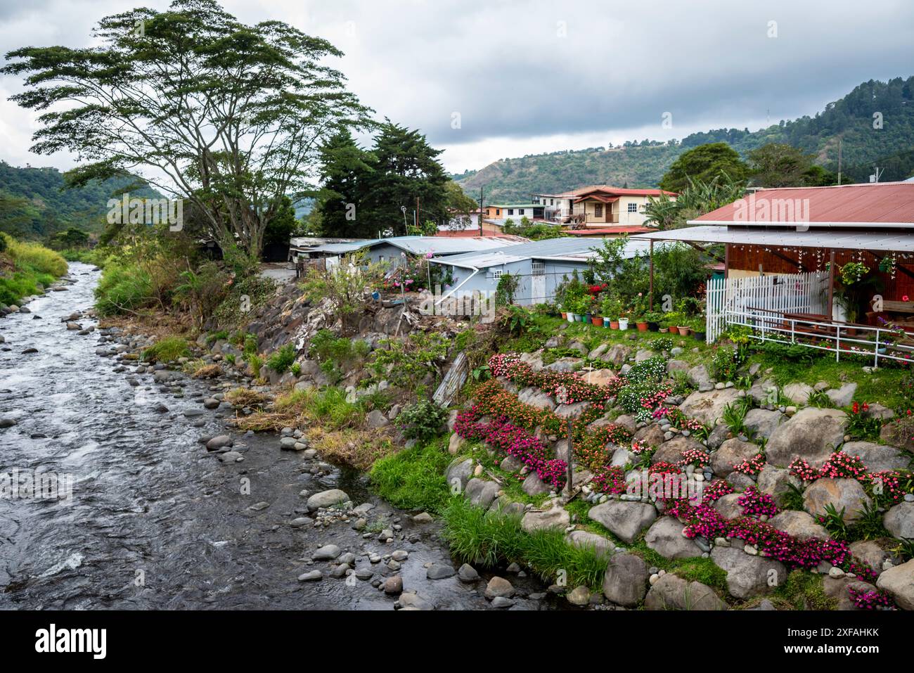 View of Caldera River, Boquete, a small mountain town in the Province ...