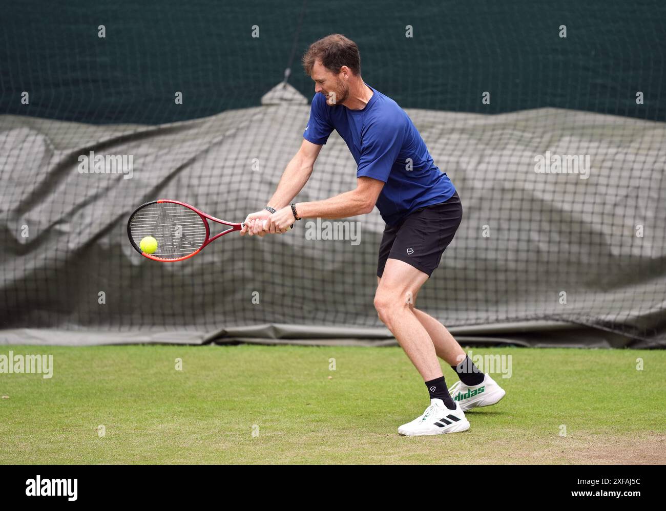Jamie Murray on the practise courts on day two of the 2024 Wimbledon ...