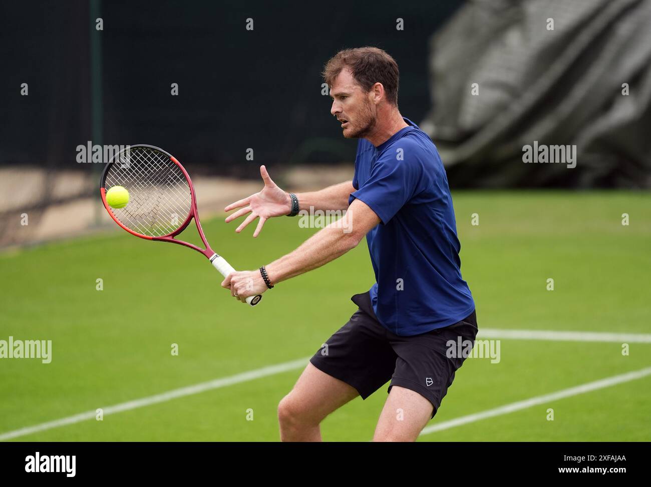 Jamie Murray on the practise courts on day two of the 2024 Wimbledon ...