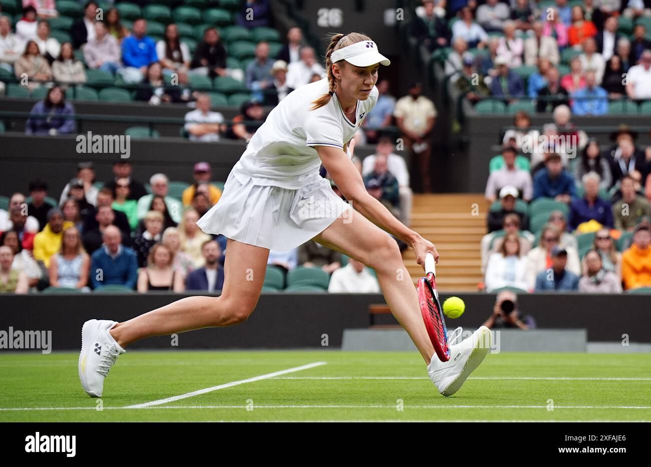 Elena Rybakina in action against Elena-Gabriela Ruse (not pictured) on ...