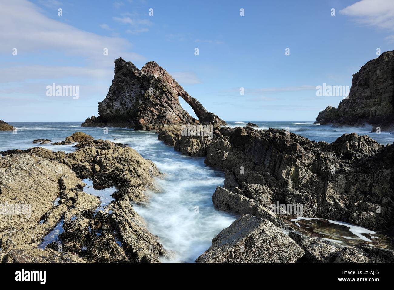 Bow Fiddle Rock near Portknockie, Moray, Scotland, UK Stock Photo - Alamy