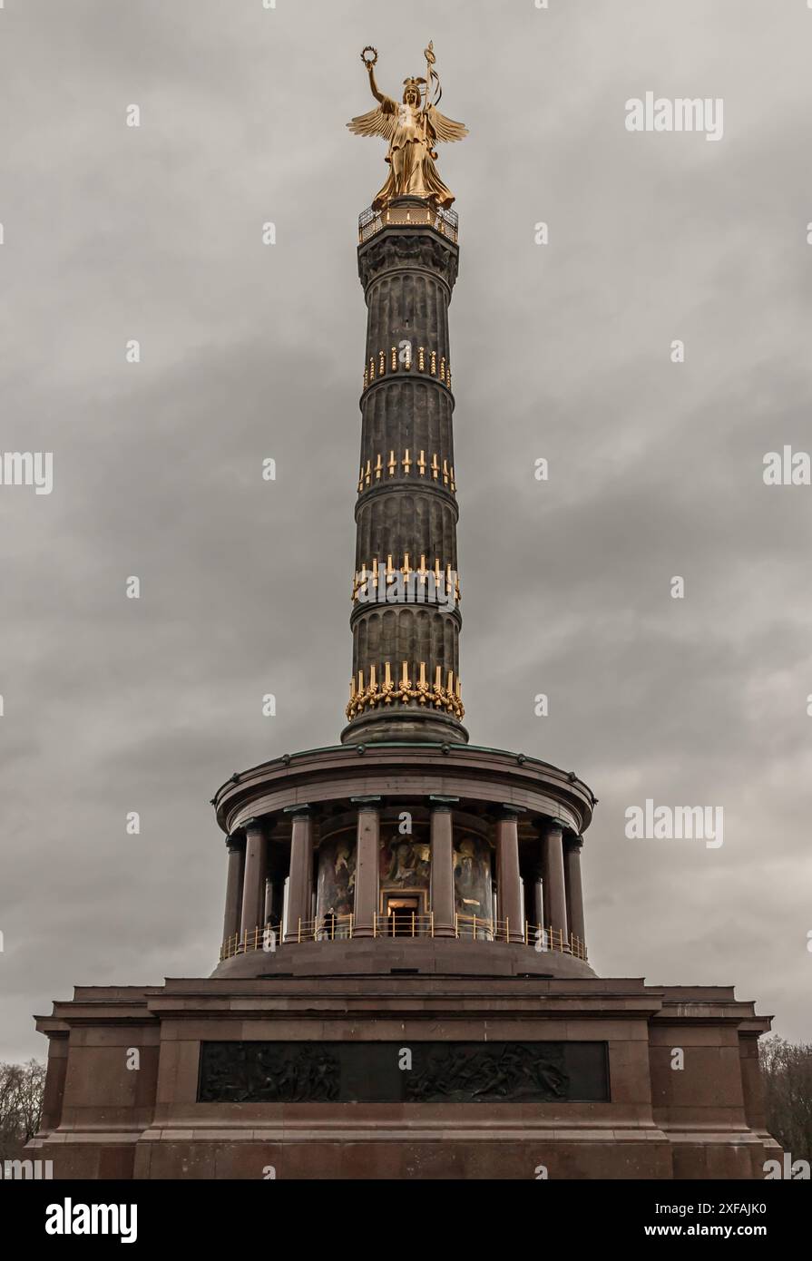 Berlin, Germany - Dec 20, 2023 - The victory column with Goddess ...
