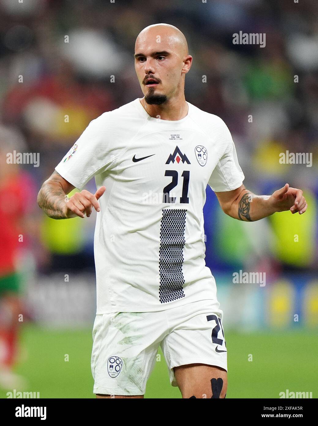 Slovenia's Vanja Drkusic during the UEFA Euro 2024, round of 16 match ...