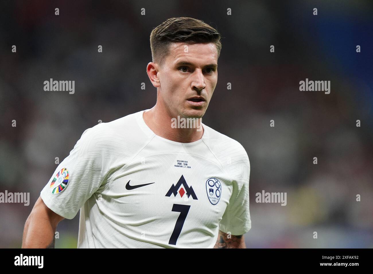 Slovenia's Benjamin Verbic during the UEFA Euro 2024, round of 16 match ...