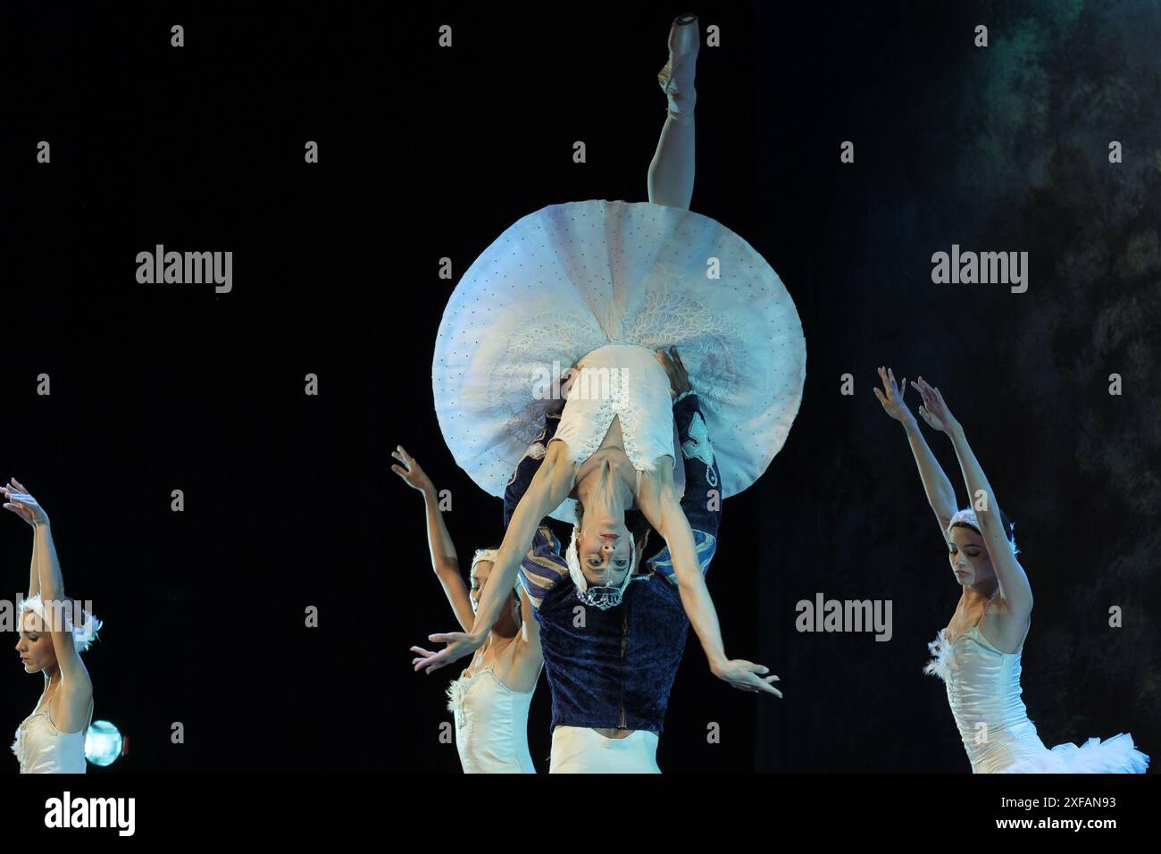 Dancers perform during the presentation of 'Swan Lake' (lago de los ...