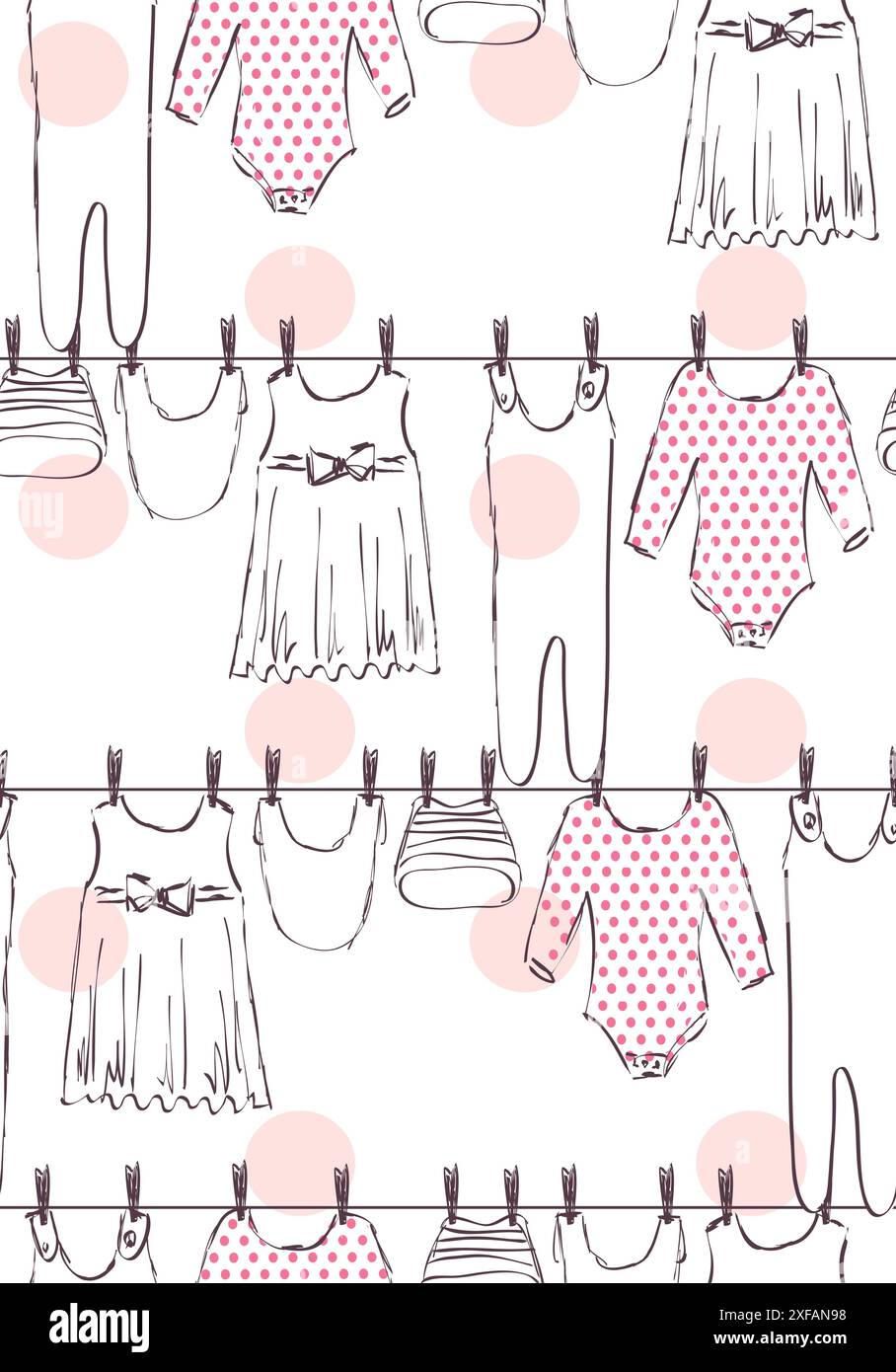 Cute hand drawn illustration of baby clothes Stock Vector Image & Art ...