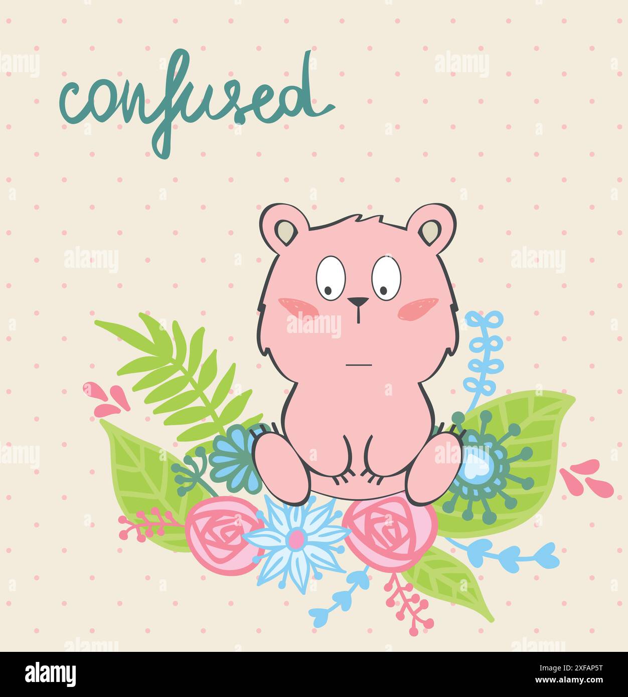 Confused. Vector illustration of a cartoon bear Stock Vector Image ...