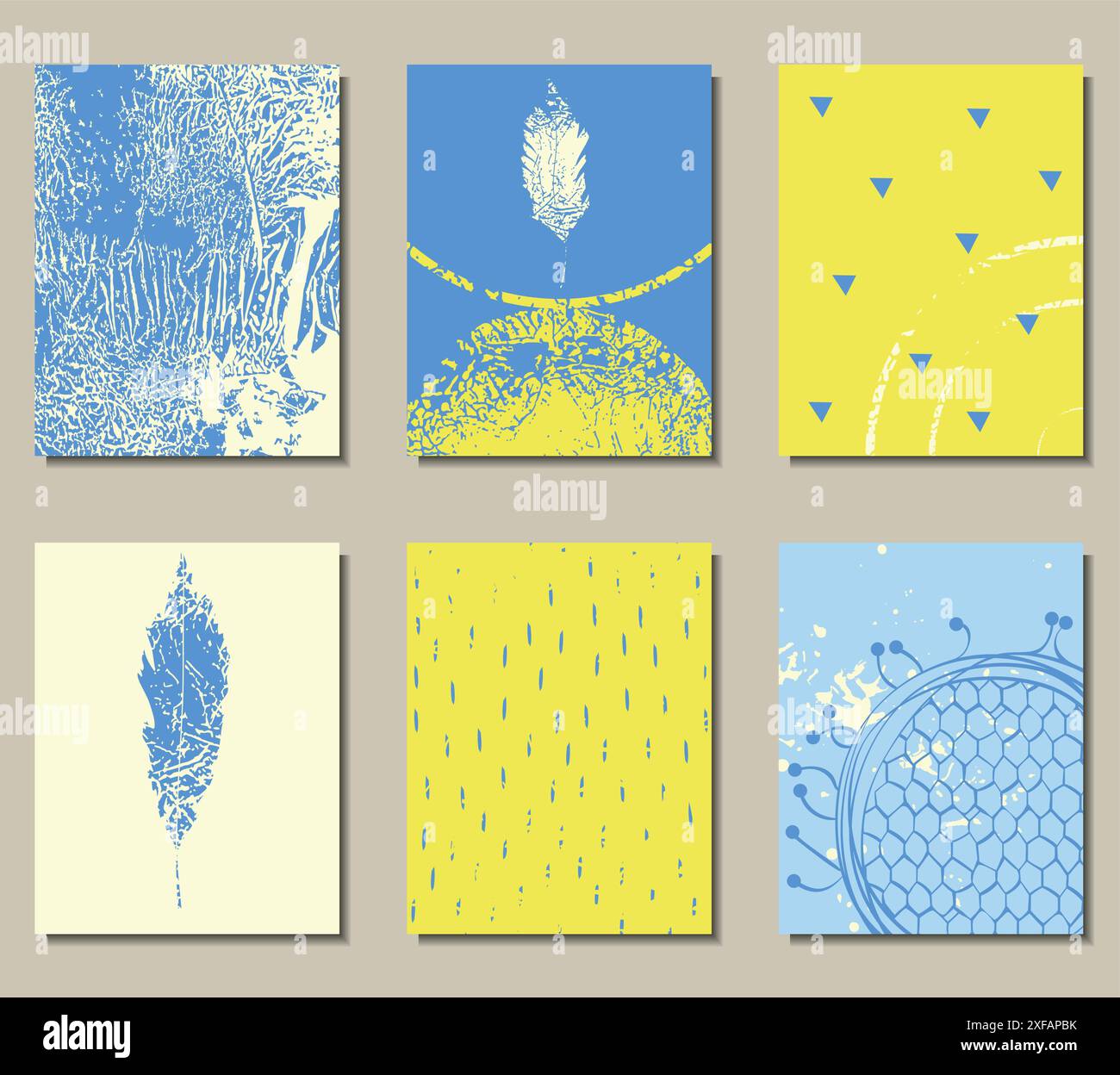 Hand drawn set artistic cards.Collection of creative backgrounds Stock Vector Image & Art - Alamy