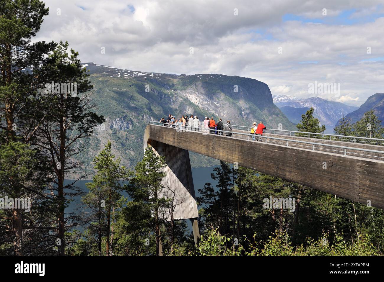 Fjord viewing platform at Flåm, Norway, Scandinavia Stock Photo - Alamy
